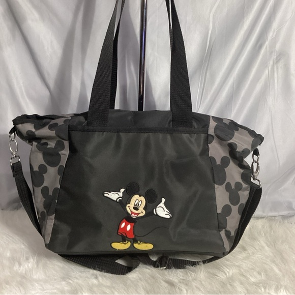 Disney | Bags | Disney Babies Black Mickey Mouse Nylon Diaper Baby Bag ...